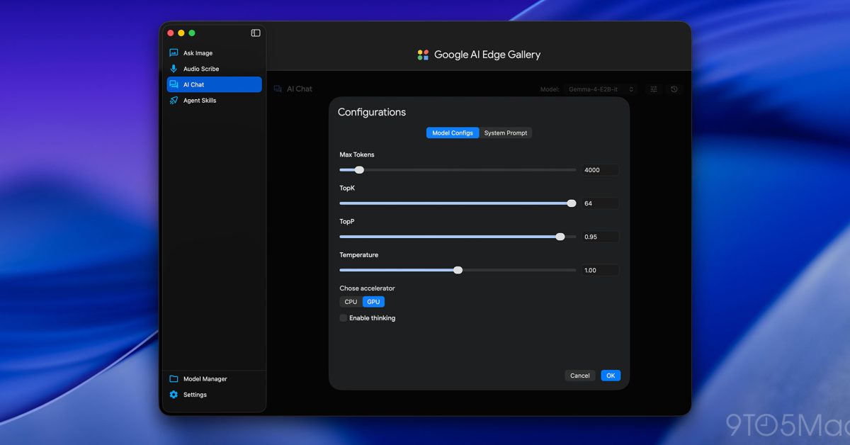 Google AI Edge Gallery startet auf macOS - iPhone News